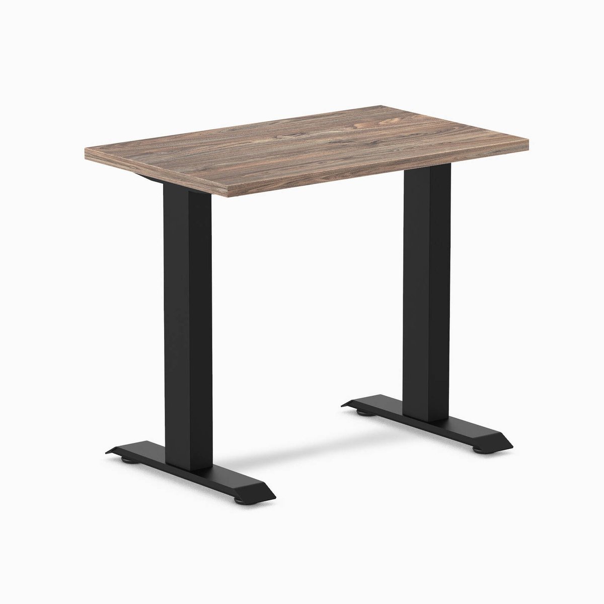 Desky Fixed Height Mini Sublime Teak Desk 1000x600mm Matte Black Leg ...