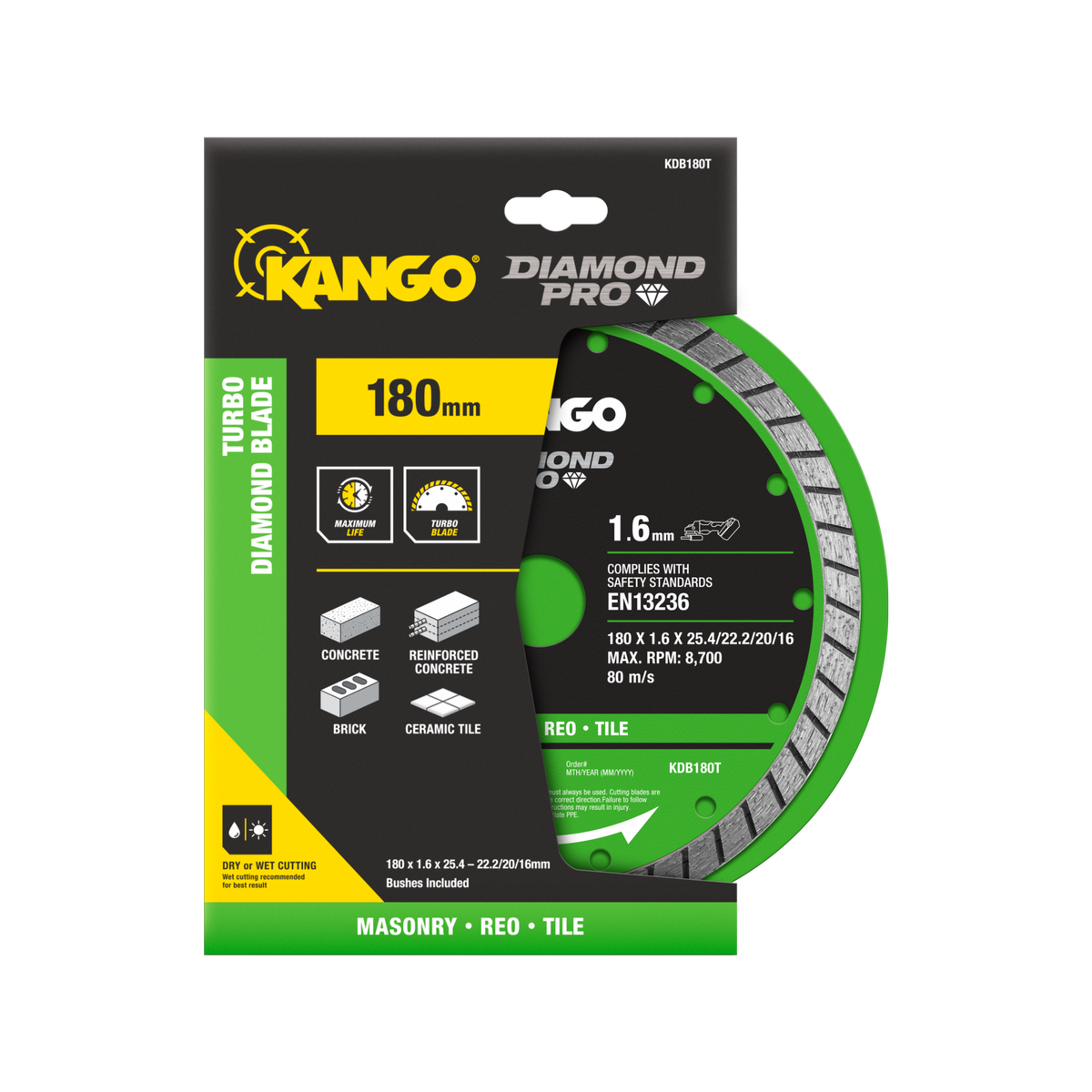 Kango 180mm Turbo Diamond Saw Blade - Bunnings Australia