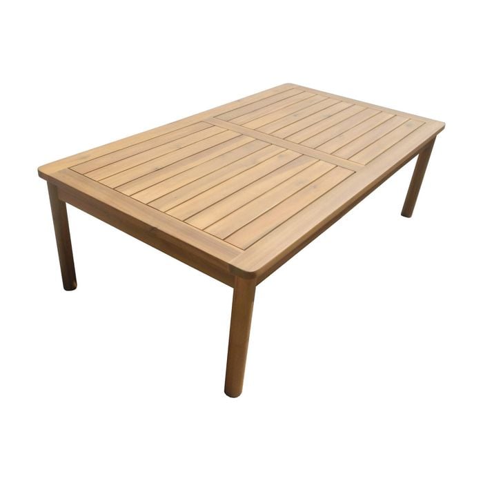 Denpasar Outdoor Coffee Table Solid Acacia Timber Wood Frame Natural ...