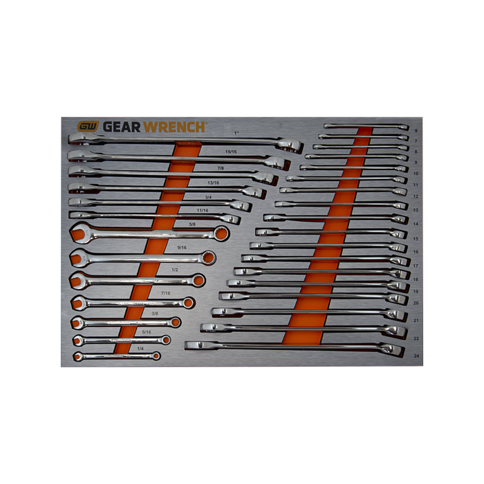 GEARWRENCH 31 Piece Combination Long Pattern Wrench Metric And SAE Set ...