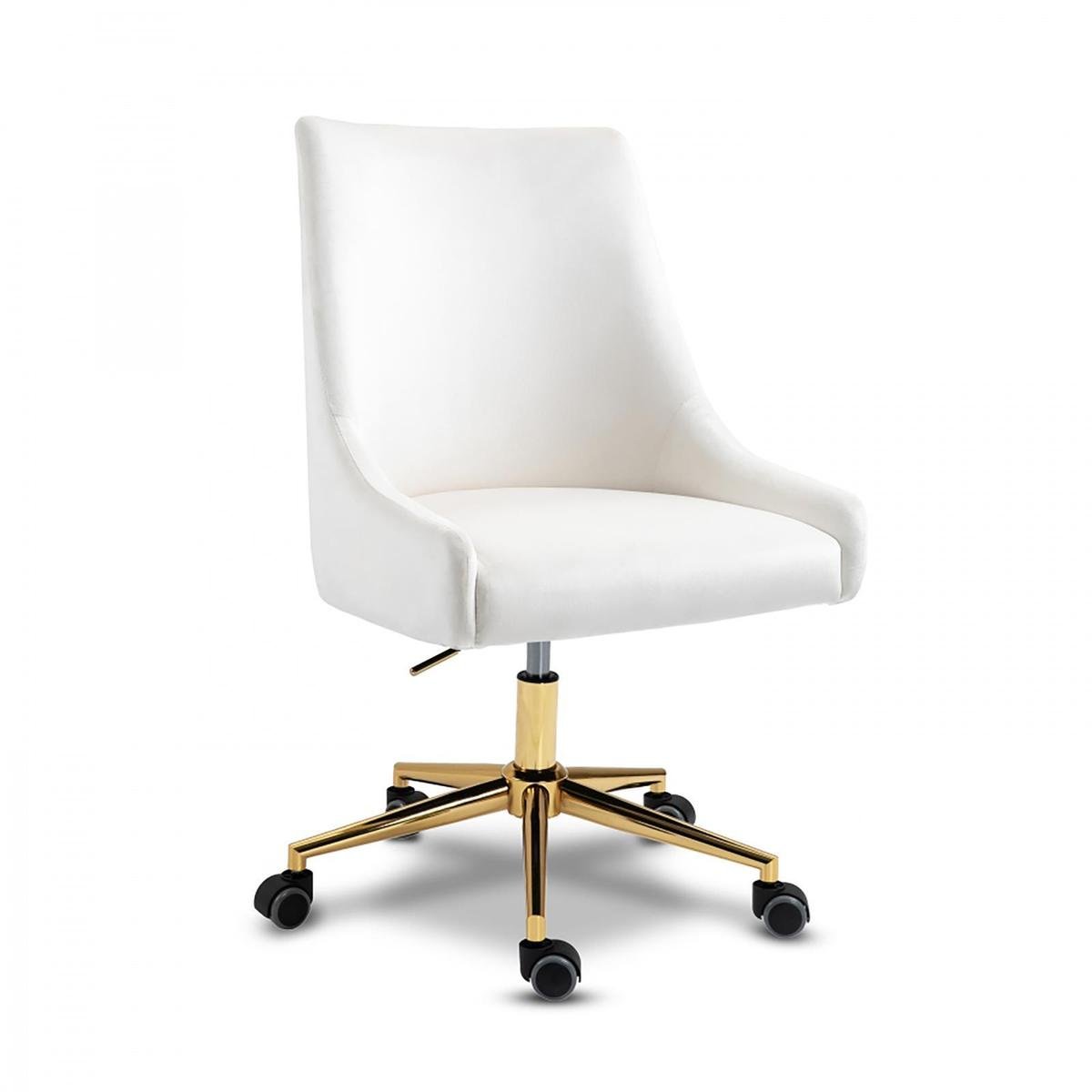 Hamilton office chair in velvet and gold legs White Bunnings Australia