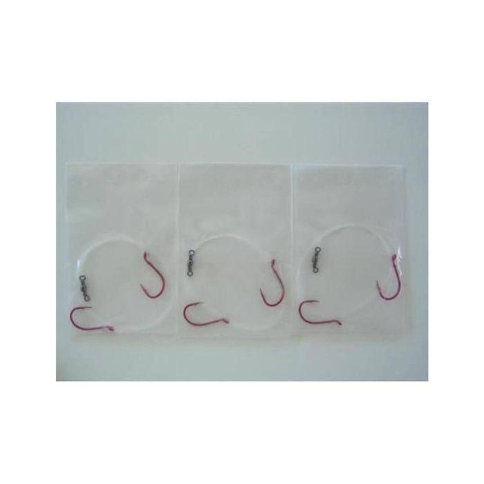 3x Mustad Big Red Snapper Chemically Sharpened X 3 Rig 2 Hook Set Up ...