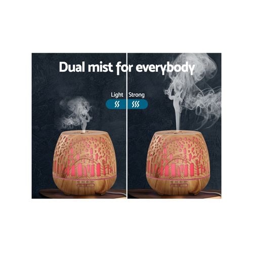 Devanti 400ml Aroma Diffuser Aromatherapy Wood Grain - Bunnings Australia