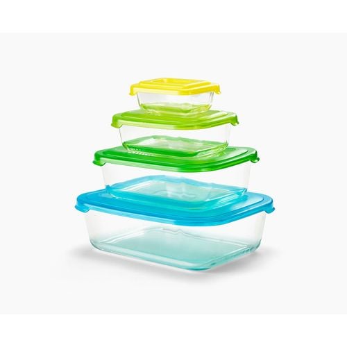 4pc Joseph & Joseph Nest Glass Food Storage Container w/ Lid Set ...