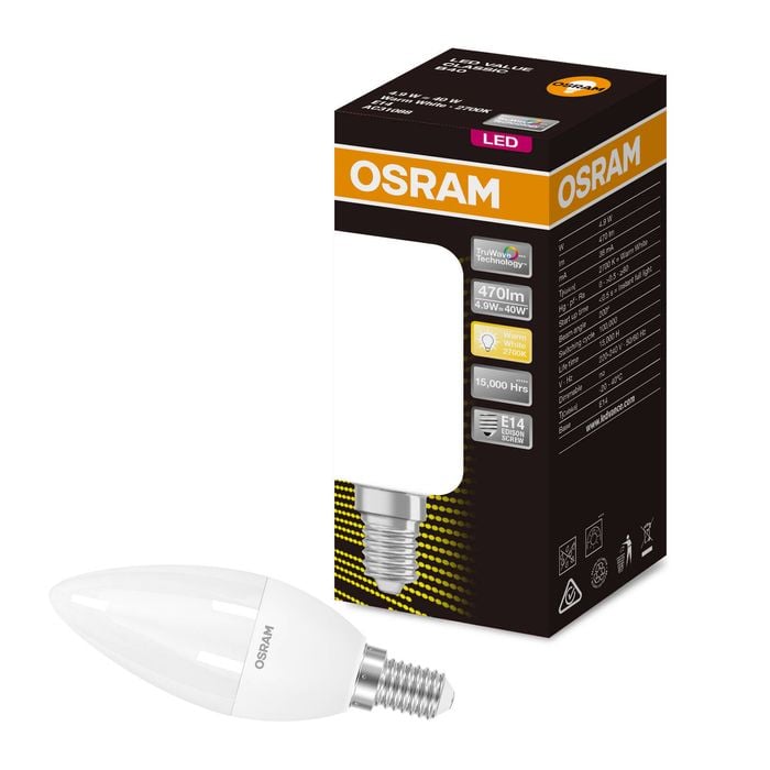 Osram Candle E14 SES LED 470Lm WW 4.9W Frosted Light Globe - Bunnings ...