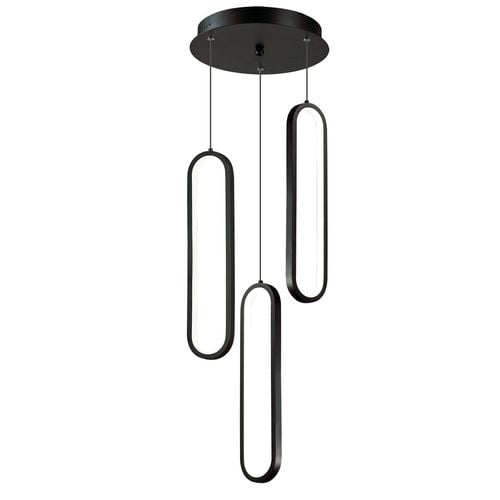 Vencha Oval LED 3 Light Pendant - Black (5000K) - Bunnings Australia