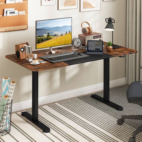 Costway Electric Standing Table Motorised Computer Desk 1.4 x 0.7m ...