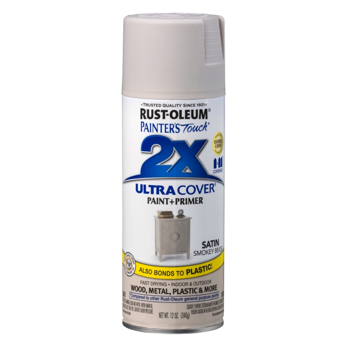 Rust-Oleum 340g 2X Ultra Cover Satin Smokey Beige Spray Paint ...