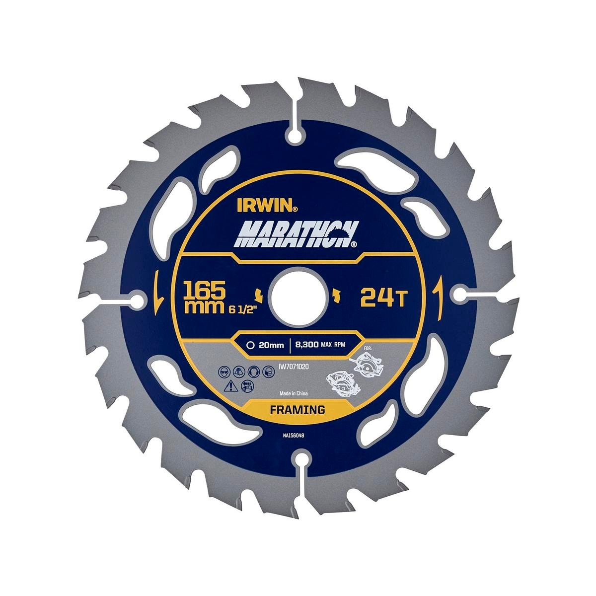 IRWIN 165mm 24T Marathon Circular Saw Blade - Bunnings Australia