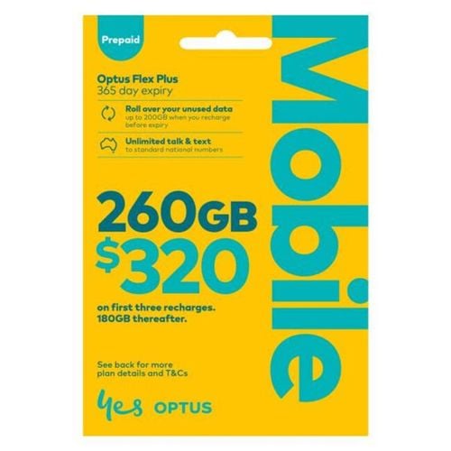 Optus Flex Plus 320 Prepaid Simcard - Bunnings Australia