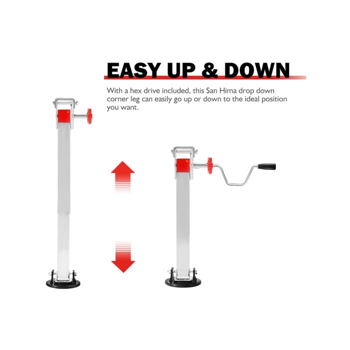2X 740MM Corner Legs Drop Down W/Handle Steel Base 1500LBS - Bunnings ...