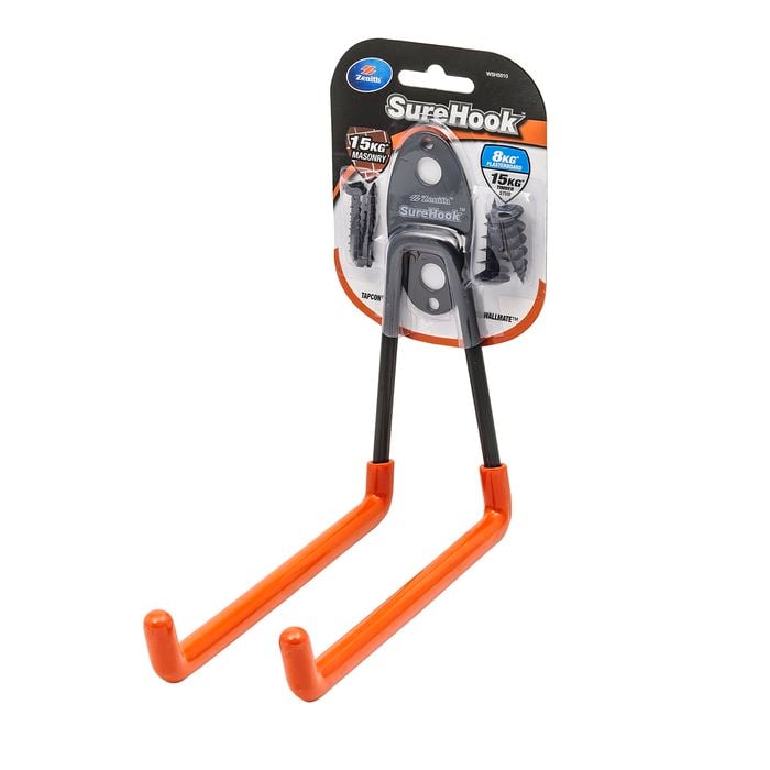 Zenith 8 / 15kg Black SureHook Large Garage U Hook - Bunnings Australia