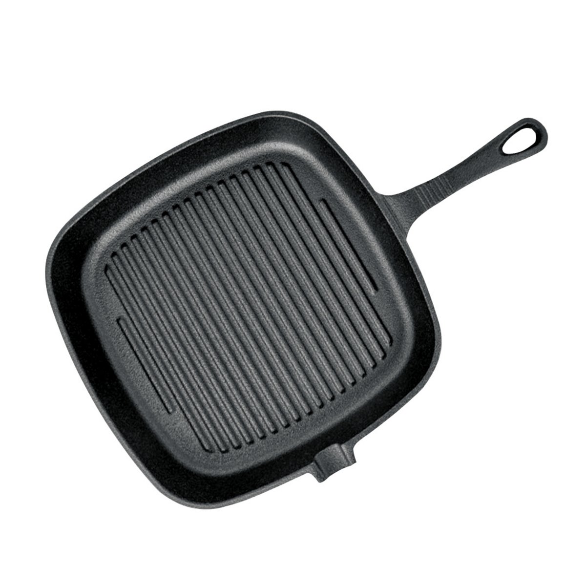 SOGA 23.5cm Square Ribbed Cast Iron Frying Pan - Bunnings Australia
