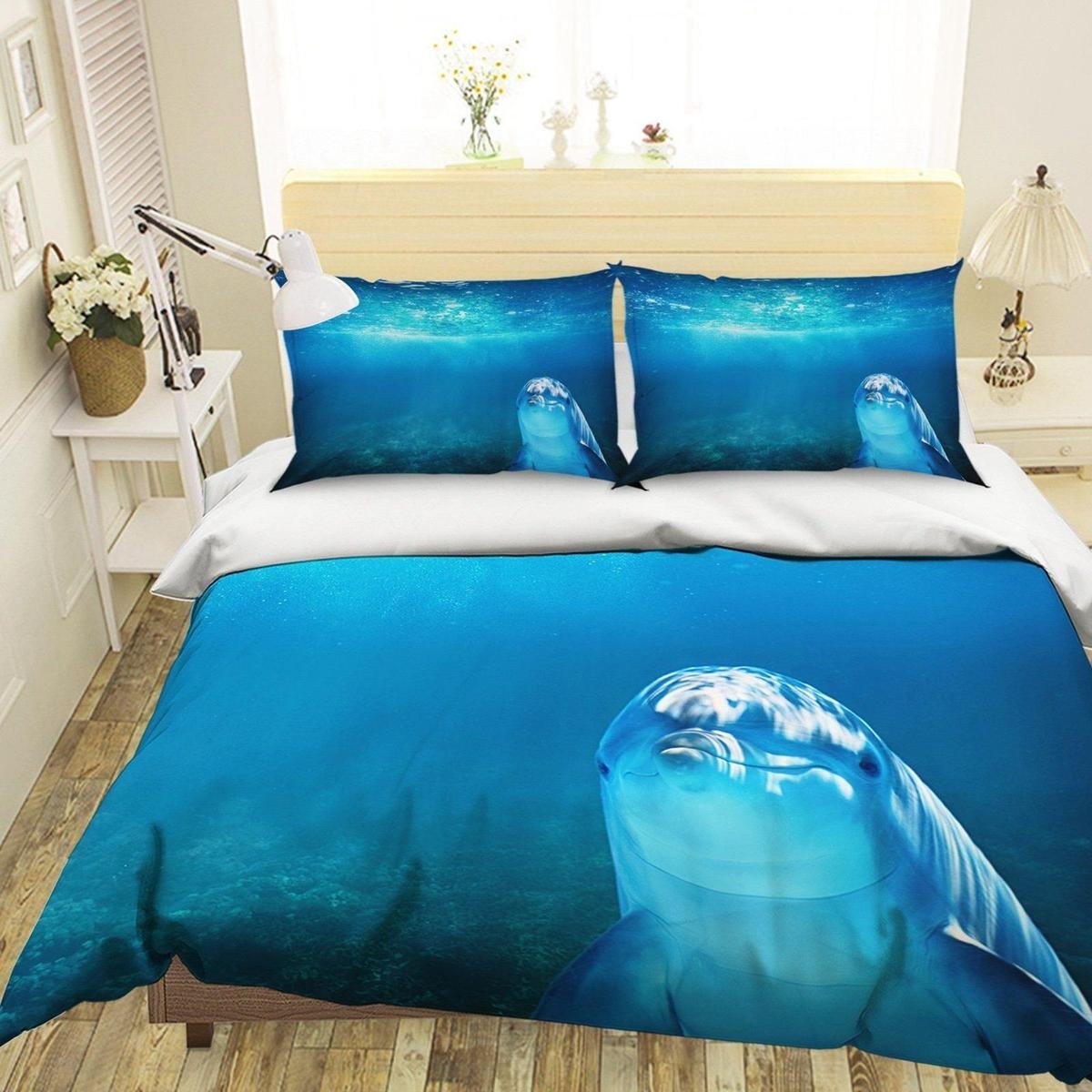 3D Deep Sea Dolphin 1991 Bedding Set Pillowcases Quilt Duvet Cover Set ...