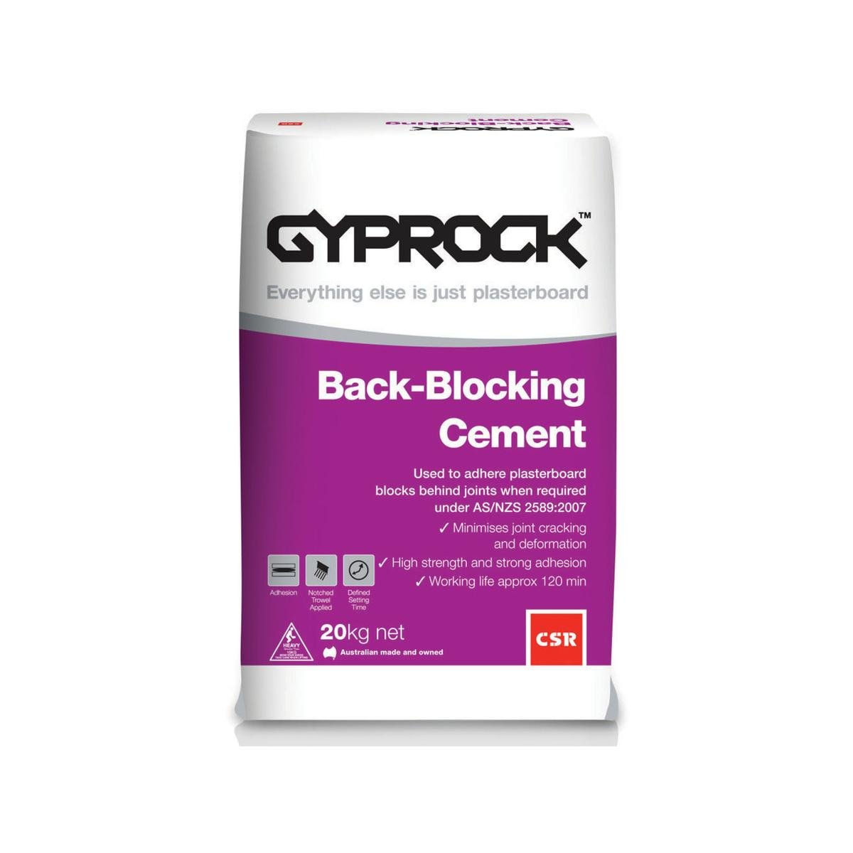 Gyprock CSR 20kg Back Blocking Cement - Bunnings Australia