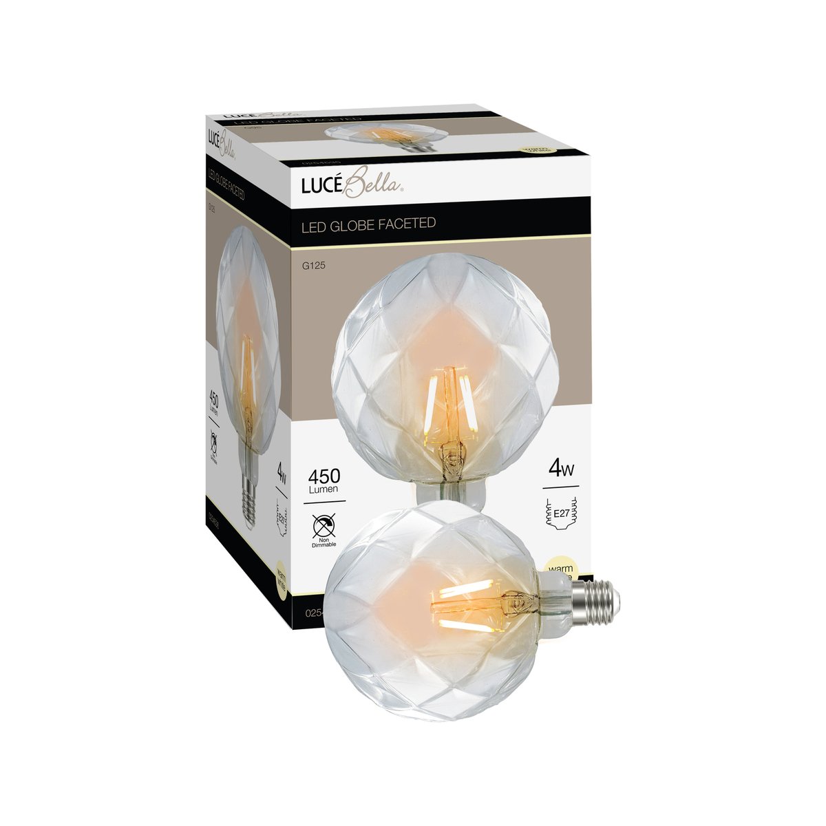 Luce Bella G125 Faceted E27 LED 450lm Warm White 4W Globe - Bunnings ...