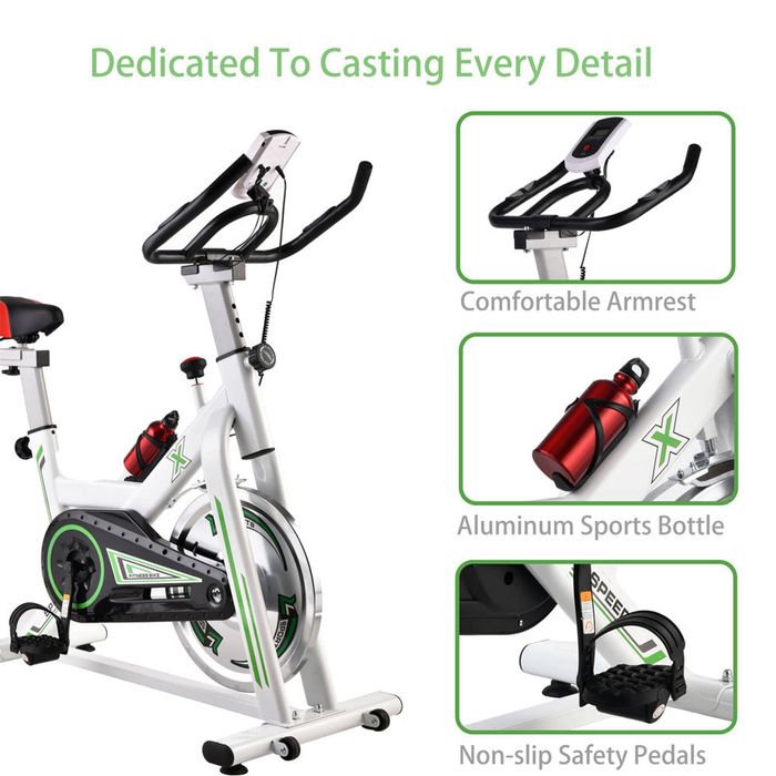 White Colour Exercise Spin Bike Home Gym Workout Equipment Cycling ...