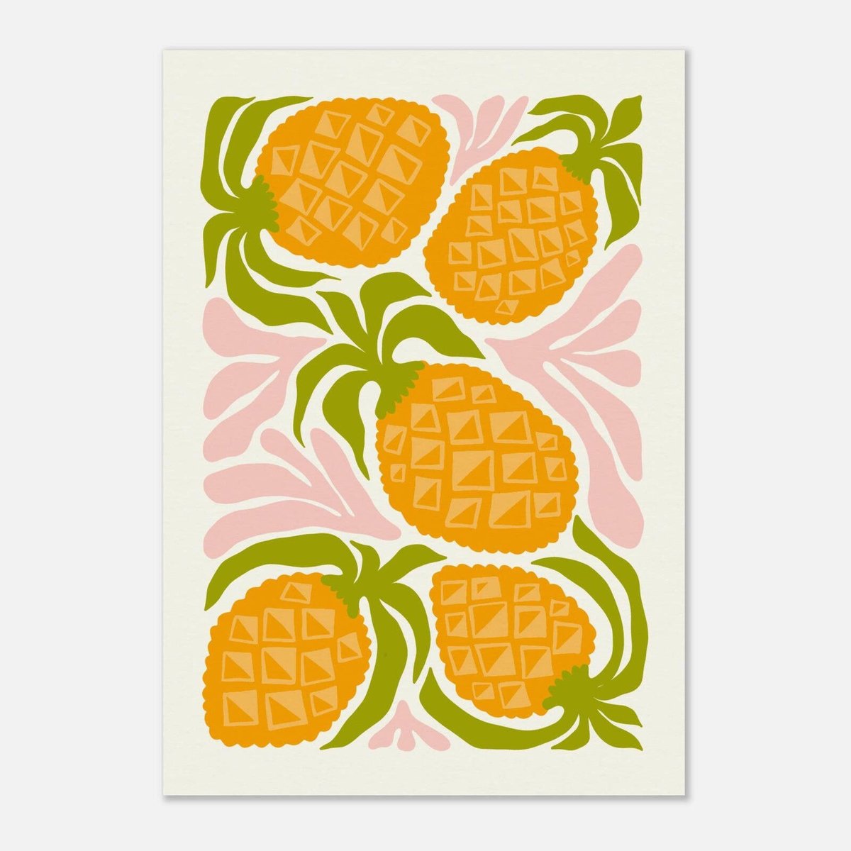 Galrie Vibrant Pineapple Print Wall Art from Abstract Fruit Collection ...