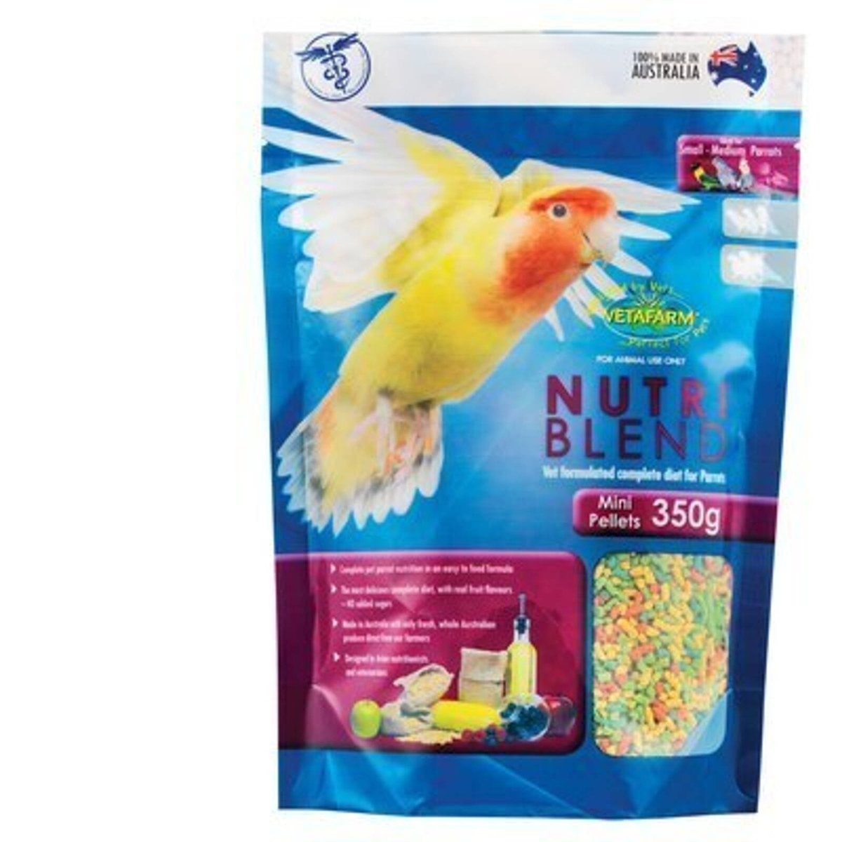 Vetafarm Nutriblend Mini Pellets Bird Food For Pet Bird Parrots 350g ...