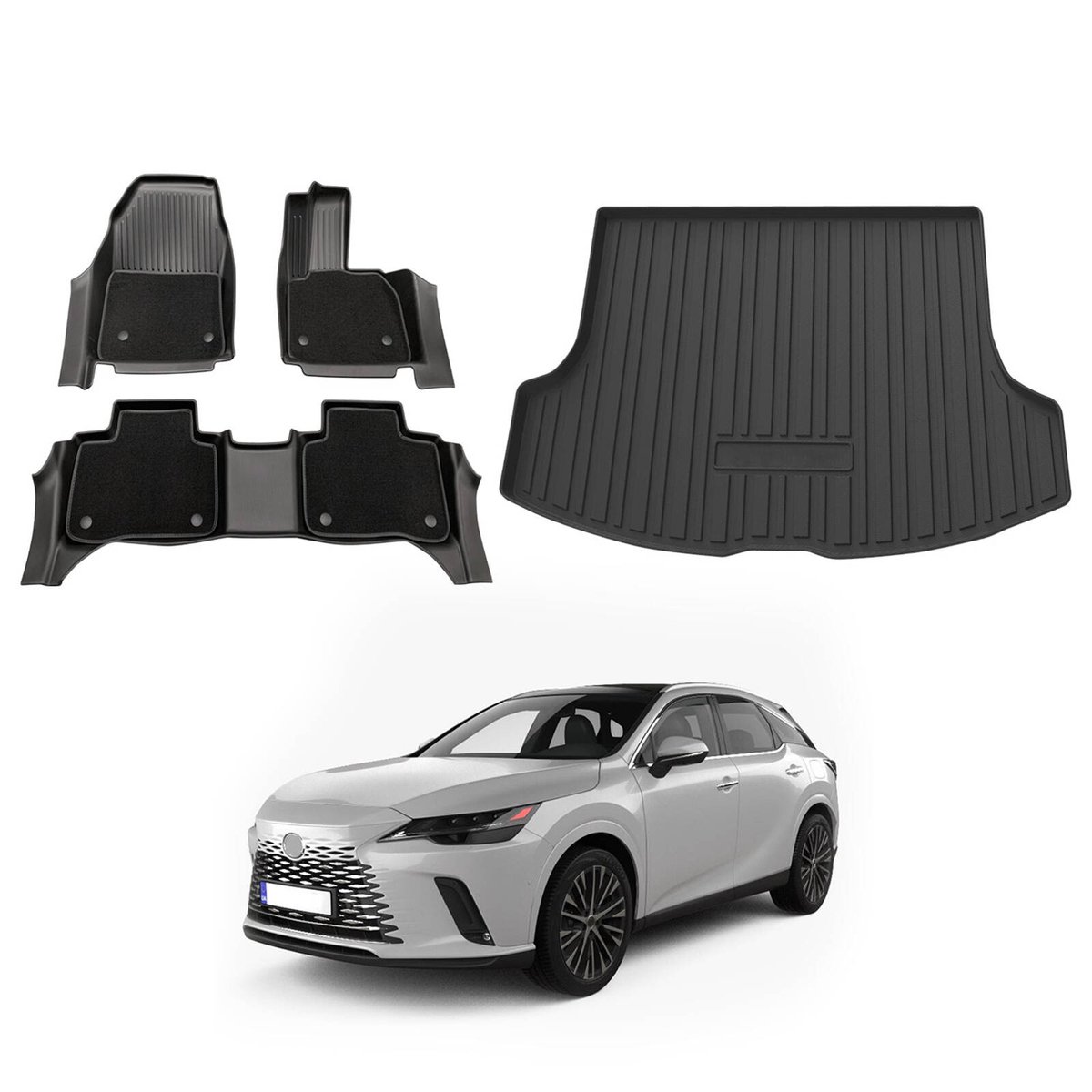 AUSGO Double-Layer Floor Mats & Boot Liner Set for Lexus RX Series ...