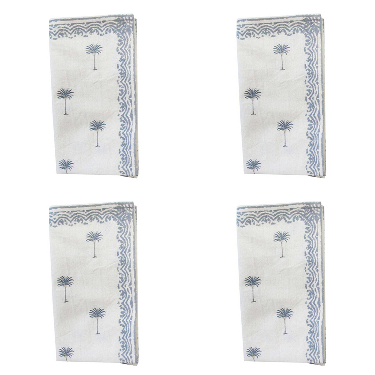 4PK LVD Cotton Stonewash 45cm Square Dining Table Napkin - Palm ...