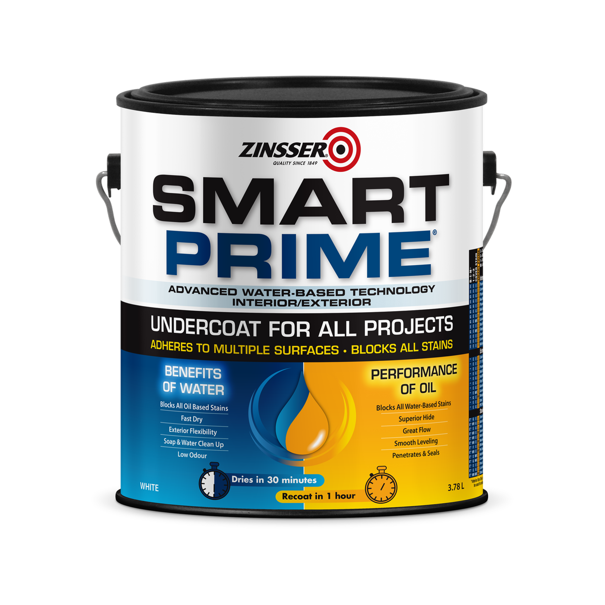 Zinsser Water Based Smart Prime Undercoat - White 3.78L - Bunnings ...