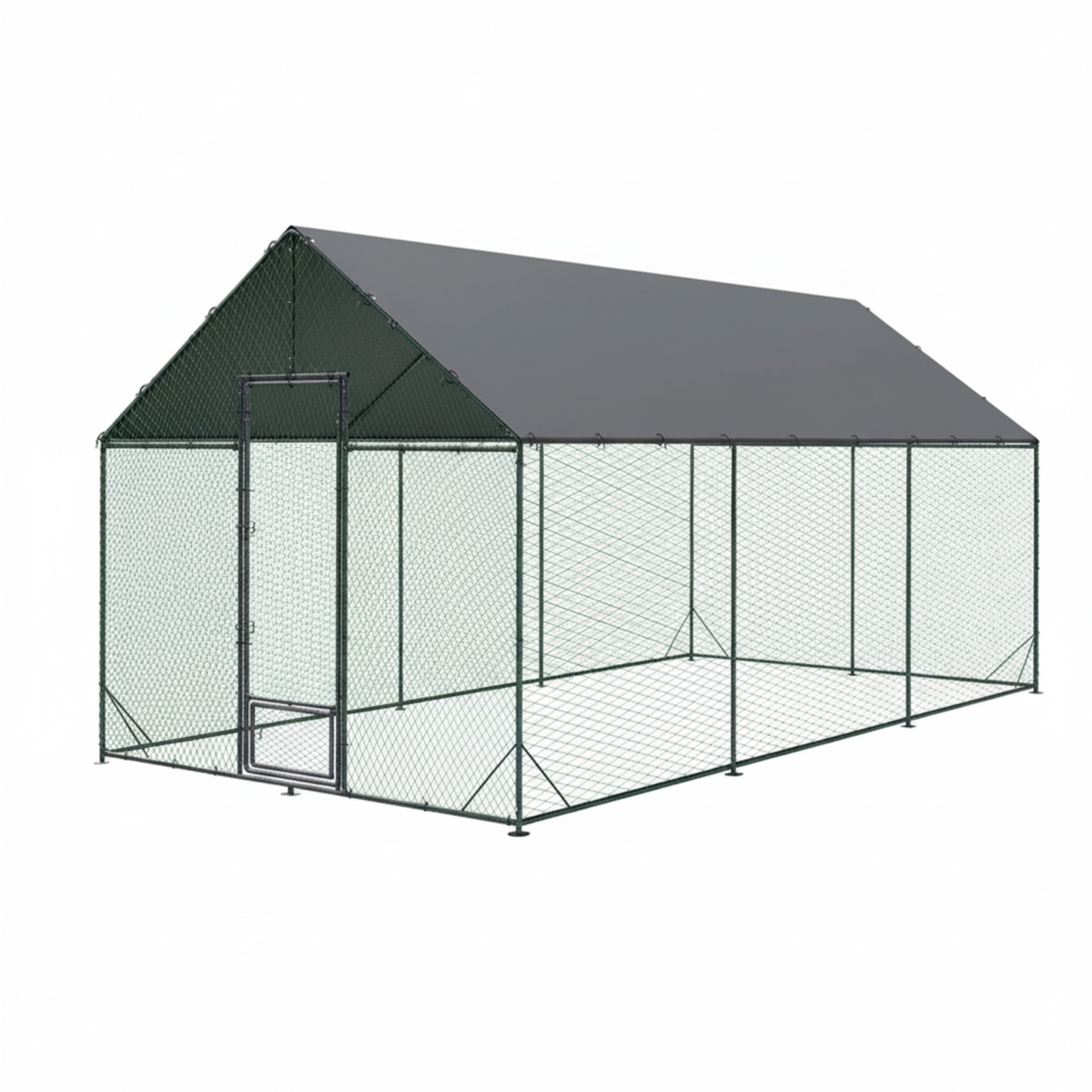 P&P Green XXL Chicken Coop For Poultry With Strong Steel Frame And ...