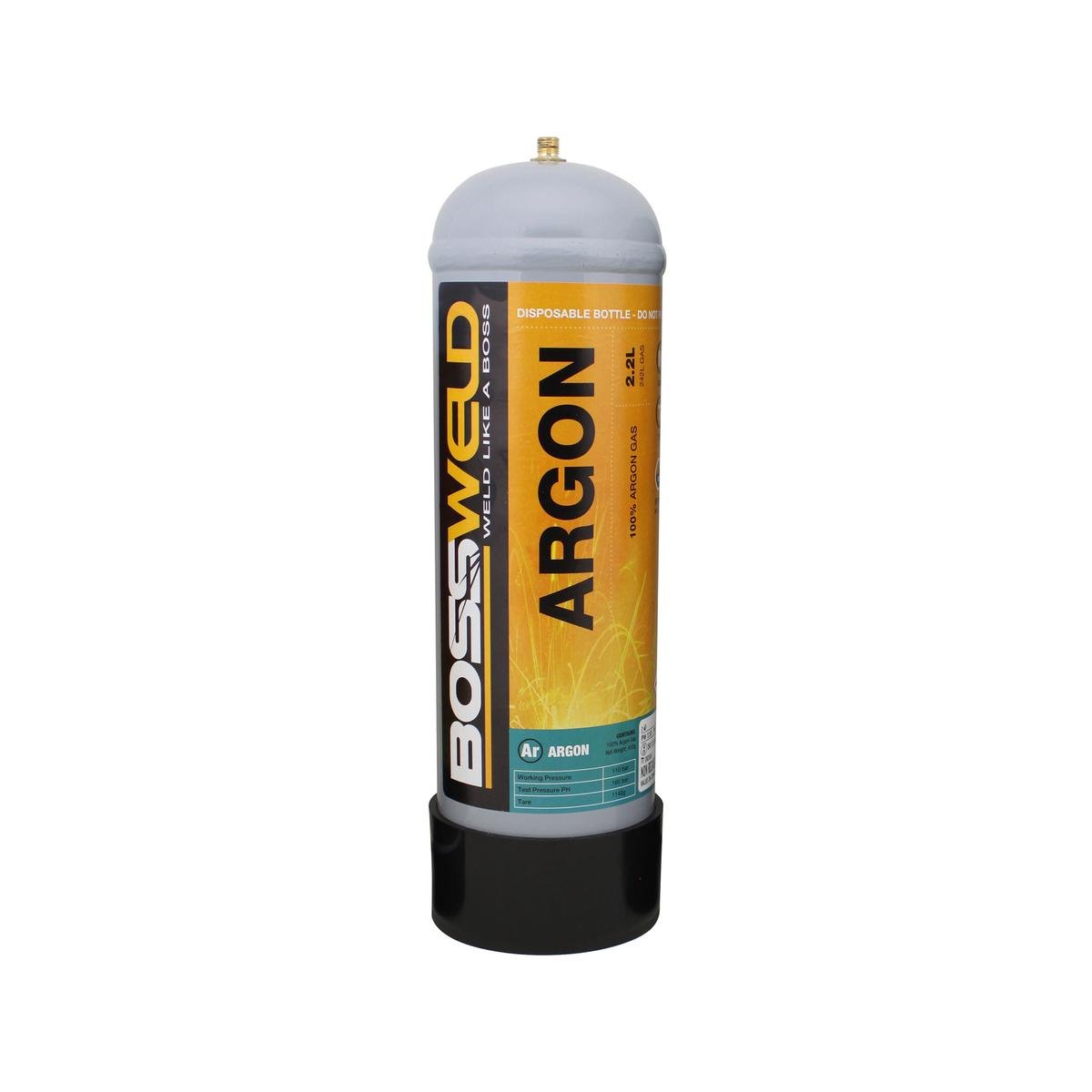 Bossweld 2.2L Pure Argon Disposable Gas Bottle - Bunnings New Zealand