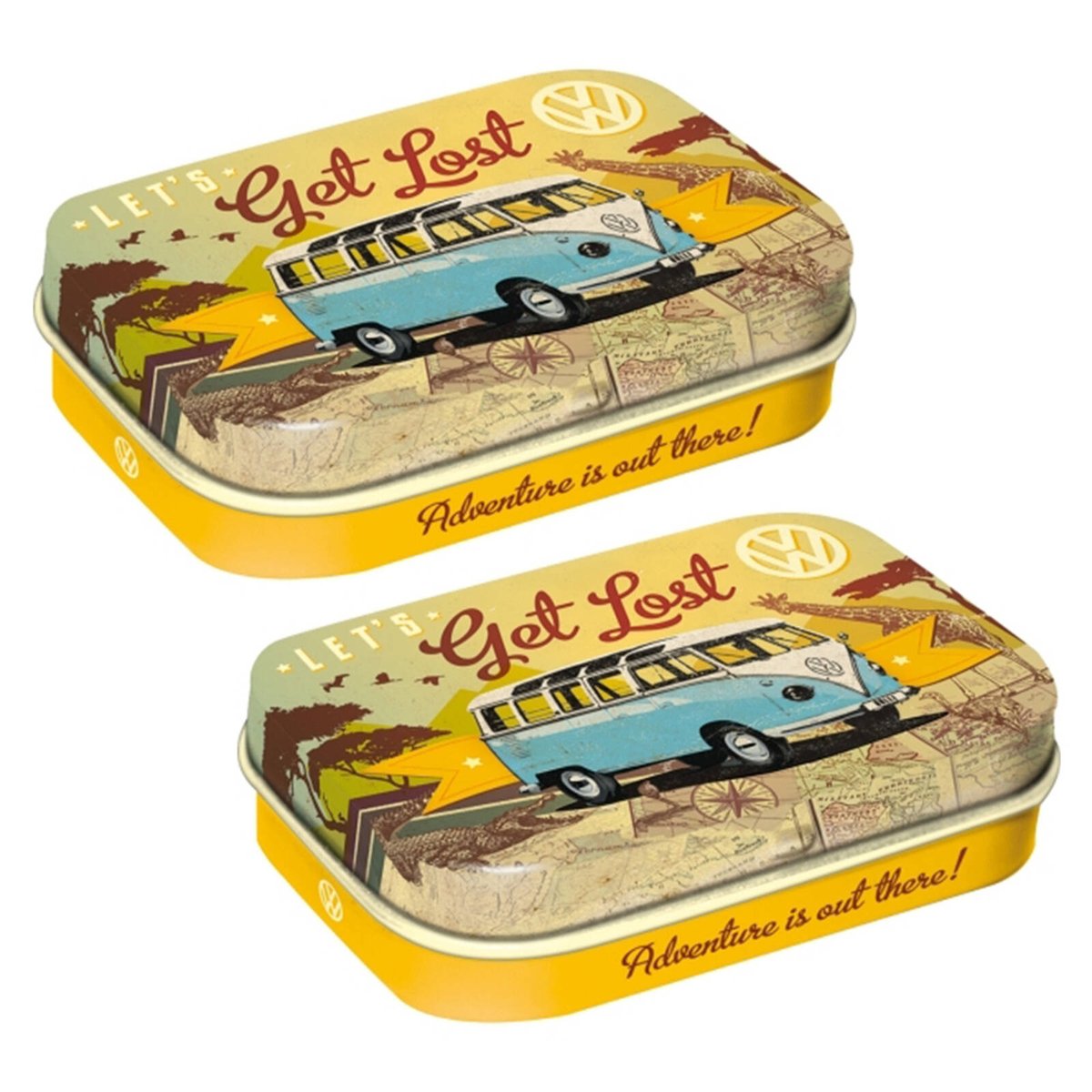 2PK Nostalgic Art 6cm Mint Tin Box VW Get Lost Fresh Breath Hard Candy ...