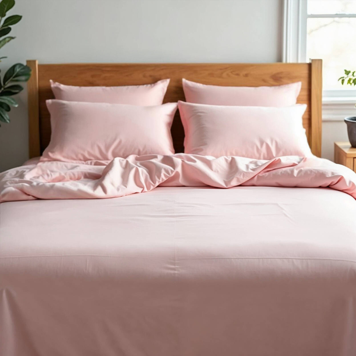 Royal Comfort 1200 Thread Count Sheet Set 4 Piece Double Soft Pink ...