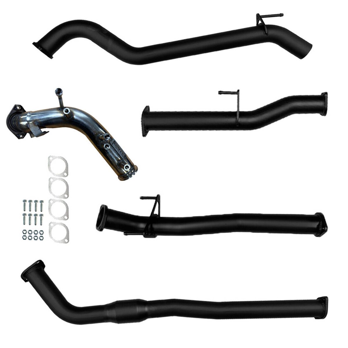 Toyota Hilux Exhaust 2.8L Turbo Back Cat with Straight Pipe Only Black ...