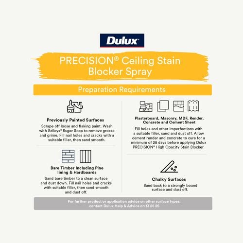 Dulux 350g PRECISION Ceiling Stain Blocker Spray - Bunnings Australia