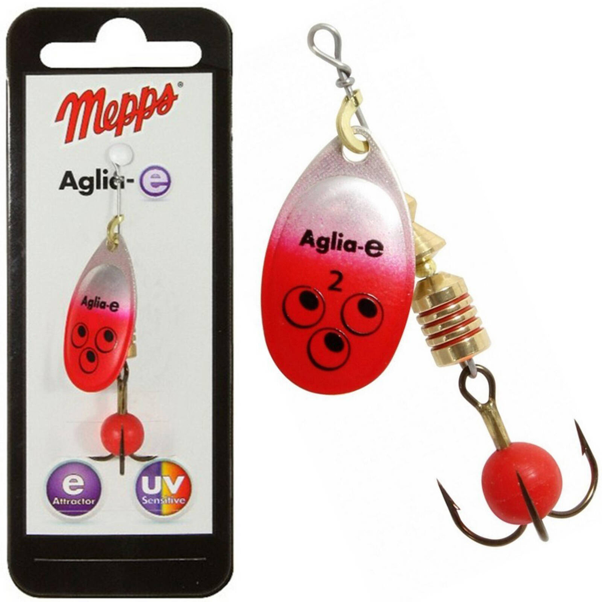 Mepps Lures Aglia-e Brite Red Size 3 - 7.0g - Bunnings Australia