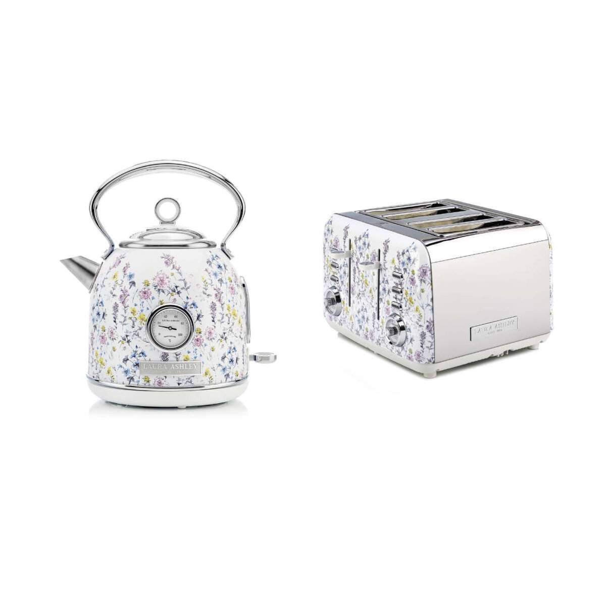 Laura Ashley 1.7L Dome Kettle and 4 Slice Toaster Combo Wild Meadow ...