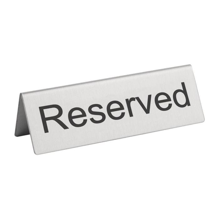 Olympia Reserved Table Sign Brushed Steel 10 Pack Restaurant Cafe ...