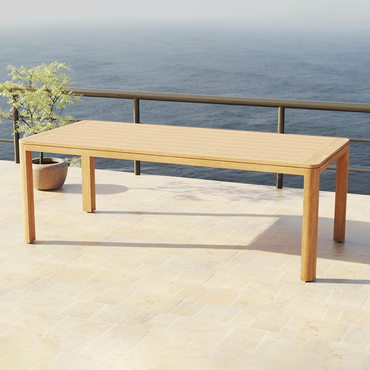 Mimosa Mandala 220x100cm Teak Dining Table - Bunnings Australia