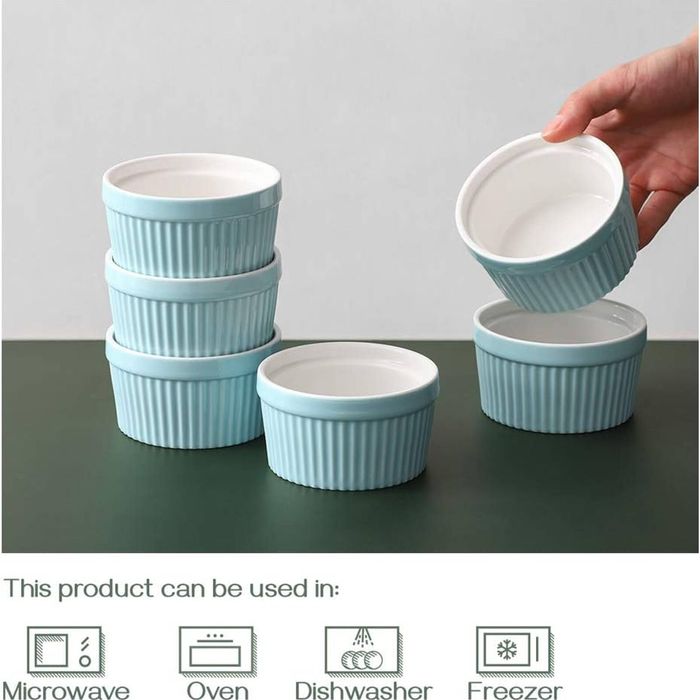 Ramekins 237ml - Ramekins for Creme Brulee Porcelain Ramekins Oven Safe ...