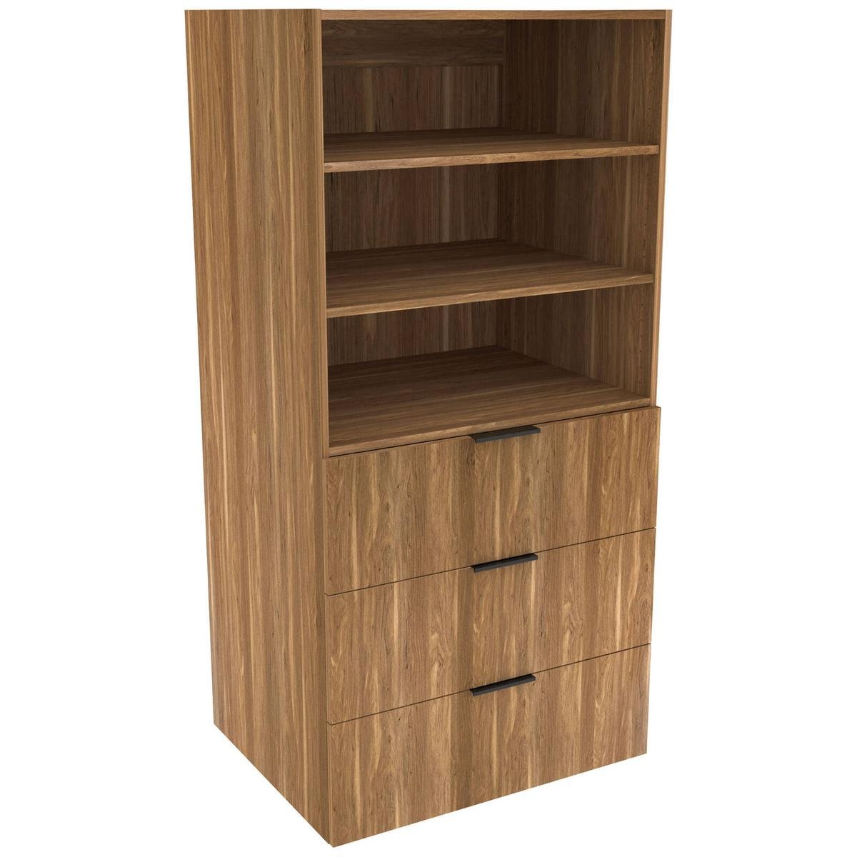 Lugna 1536 x 750 x 580mm Cove Ready to Assemble Robe Insert 2 Shelf 3 ...