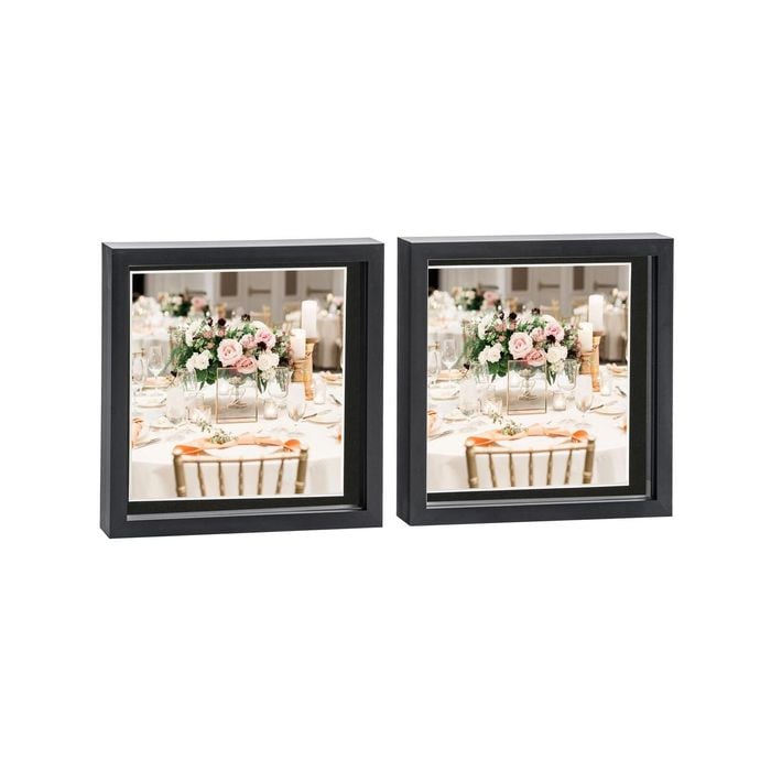 Nicola Spring 10" x 10" Black 3D Box Photo Frames - 8" x 8" Mount ...