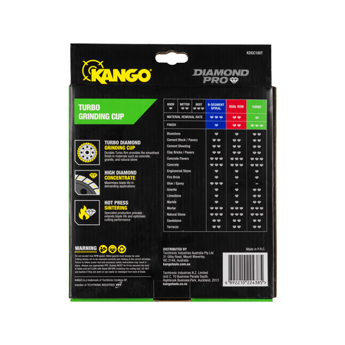 Kango 180mm Turbo Diamond Grinding Cup - Bunnings Australia