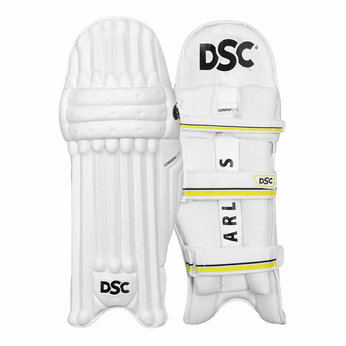 DSC Condor Flite Batting Leg Guard, White-Turquoise - Bunnings Australia
