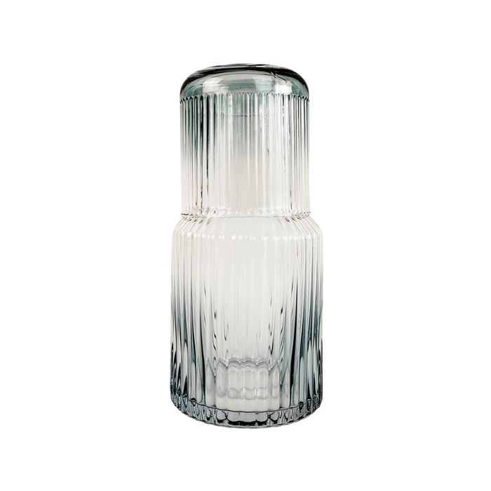 2pc Urban 20cm Bebe Ripple Glass Carafe W/ Mug Set - Blue - Bunnings ...