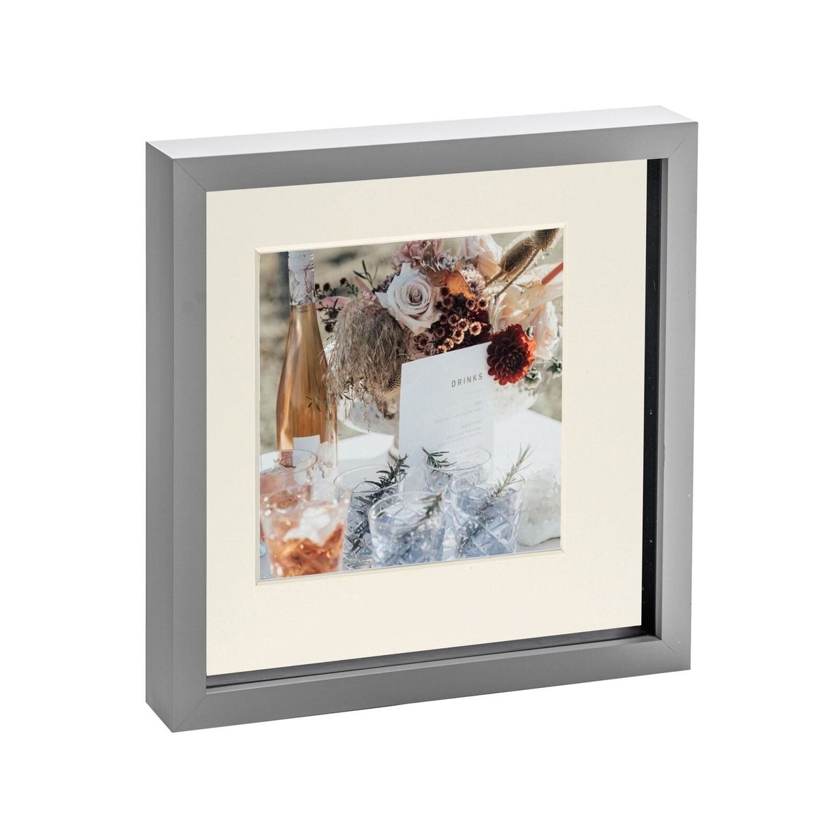 Nicola Spring Acrylic 3D Box Photo Frame with 6" x 6" Mount - 10" x 10 ...
