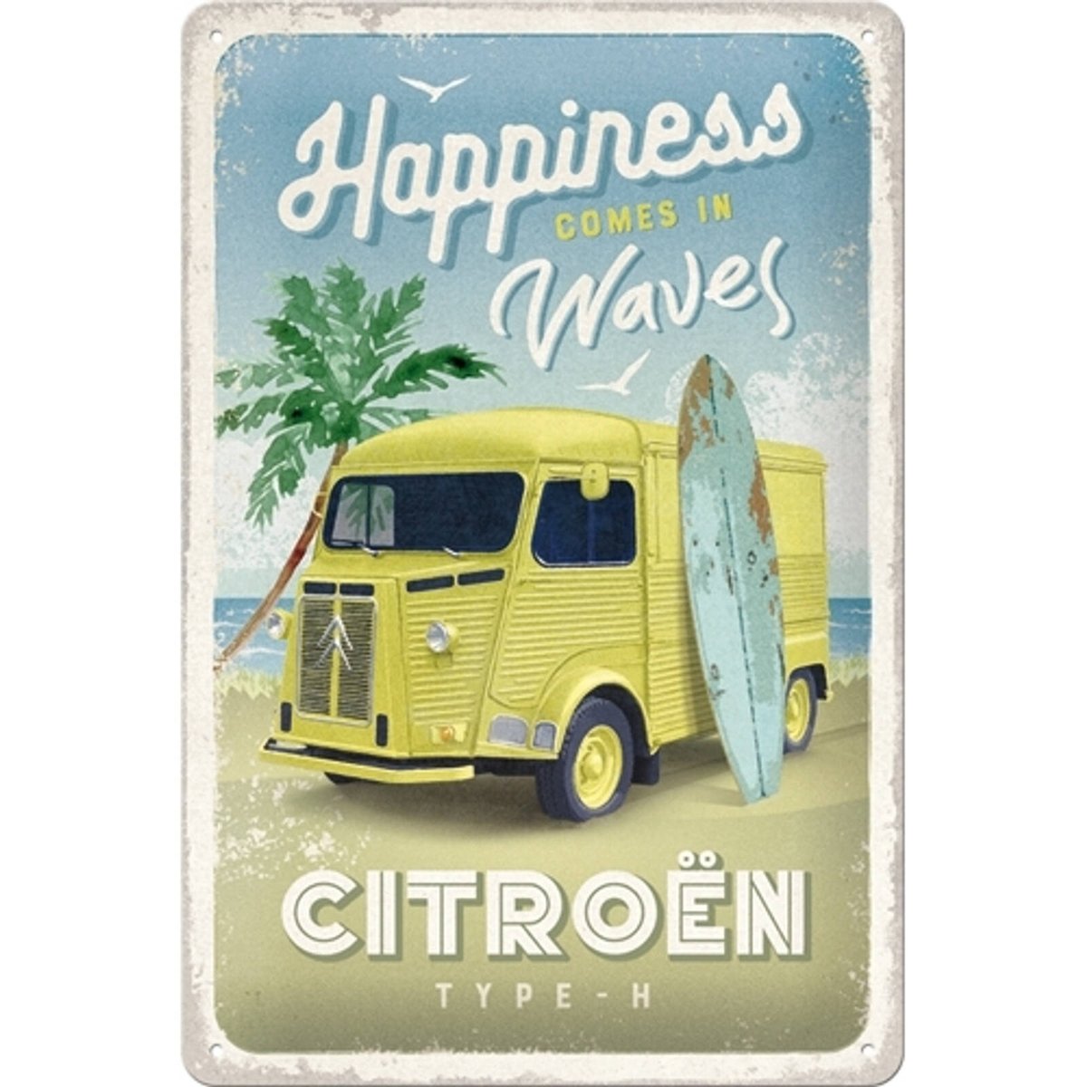 Nostalgic Art Citroën H Van Hit The Waves 20x30cm Medium Metal Sign ...
