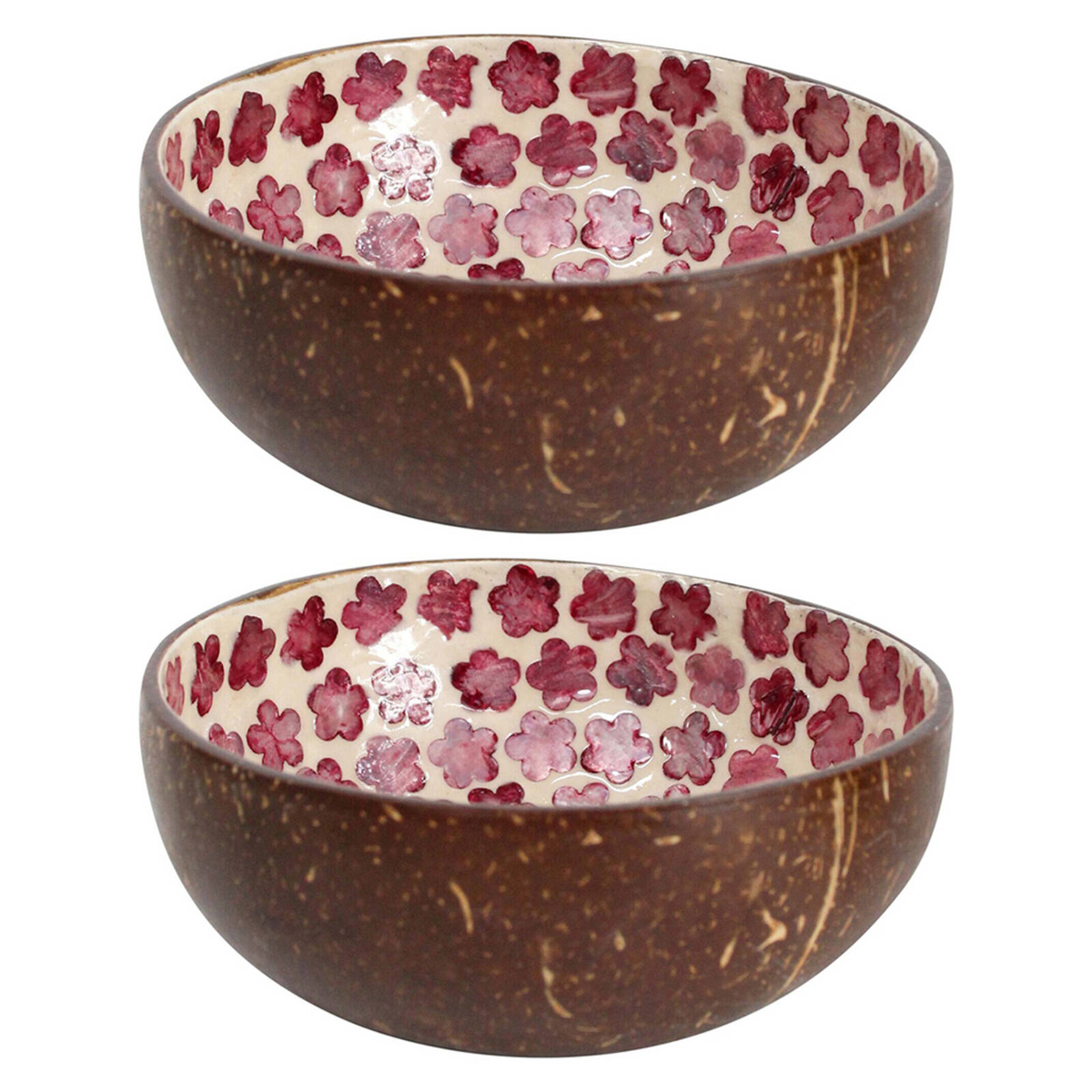 2x Mulberry Daisy 13cm Decorative Coco Capiz Bowl Container Home Desk ...
