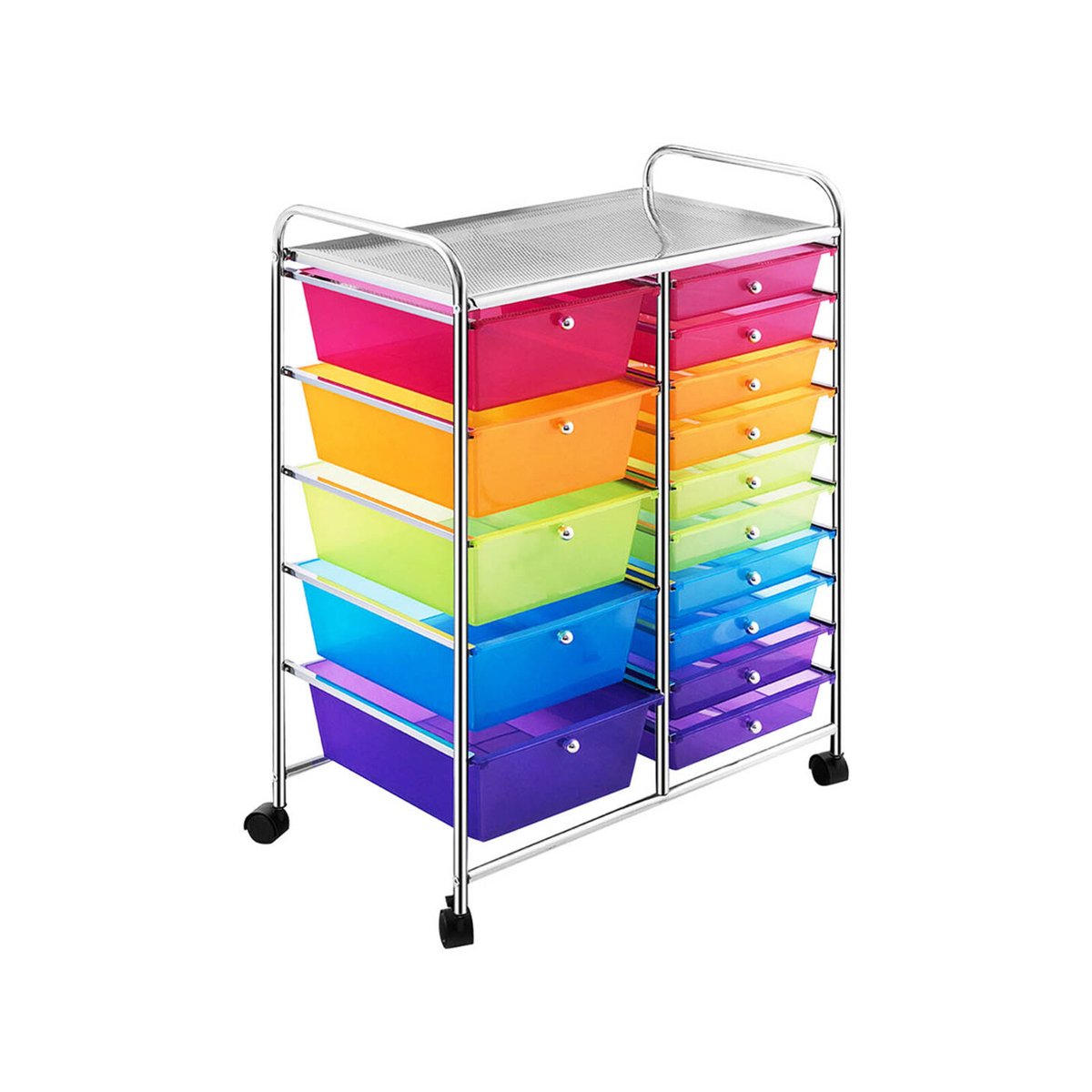Costway 15 Color Drawers Storage Trolley Cart Filing Cabinet - Bunnings ...