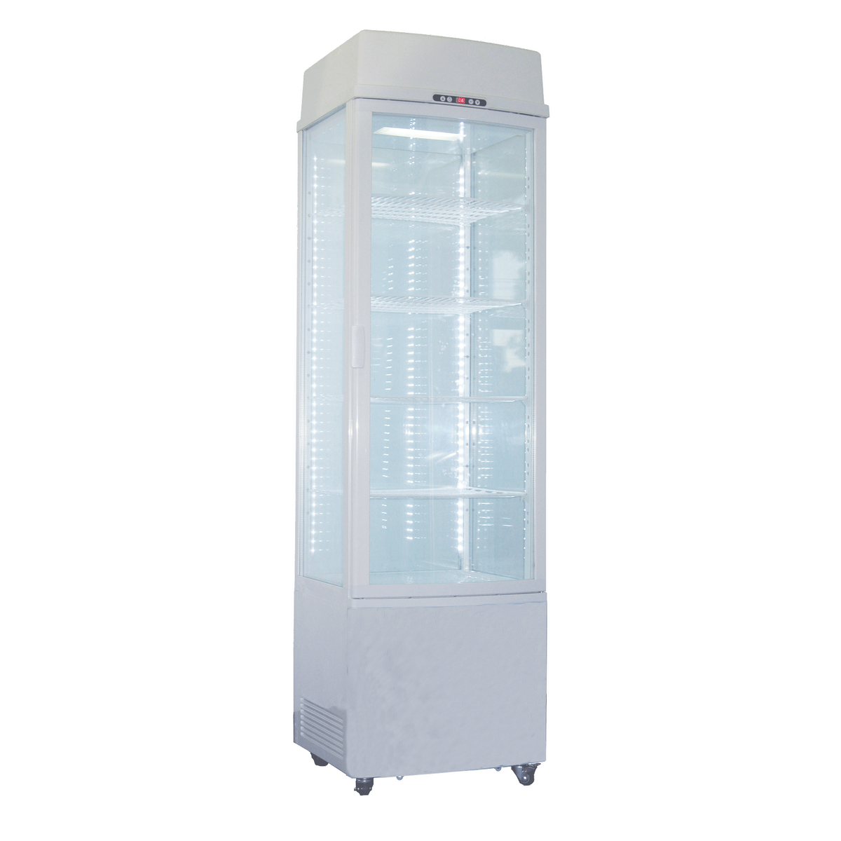Exquisite Four Sided Glass Upright Display Refrigerators White with LED ...
