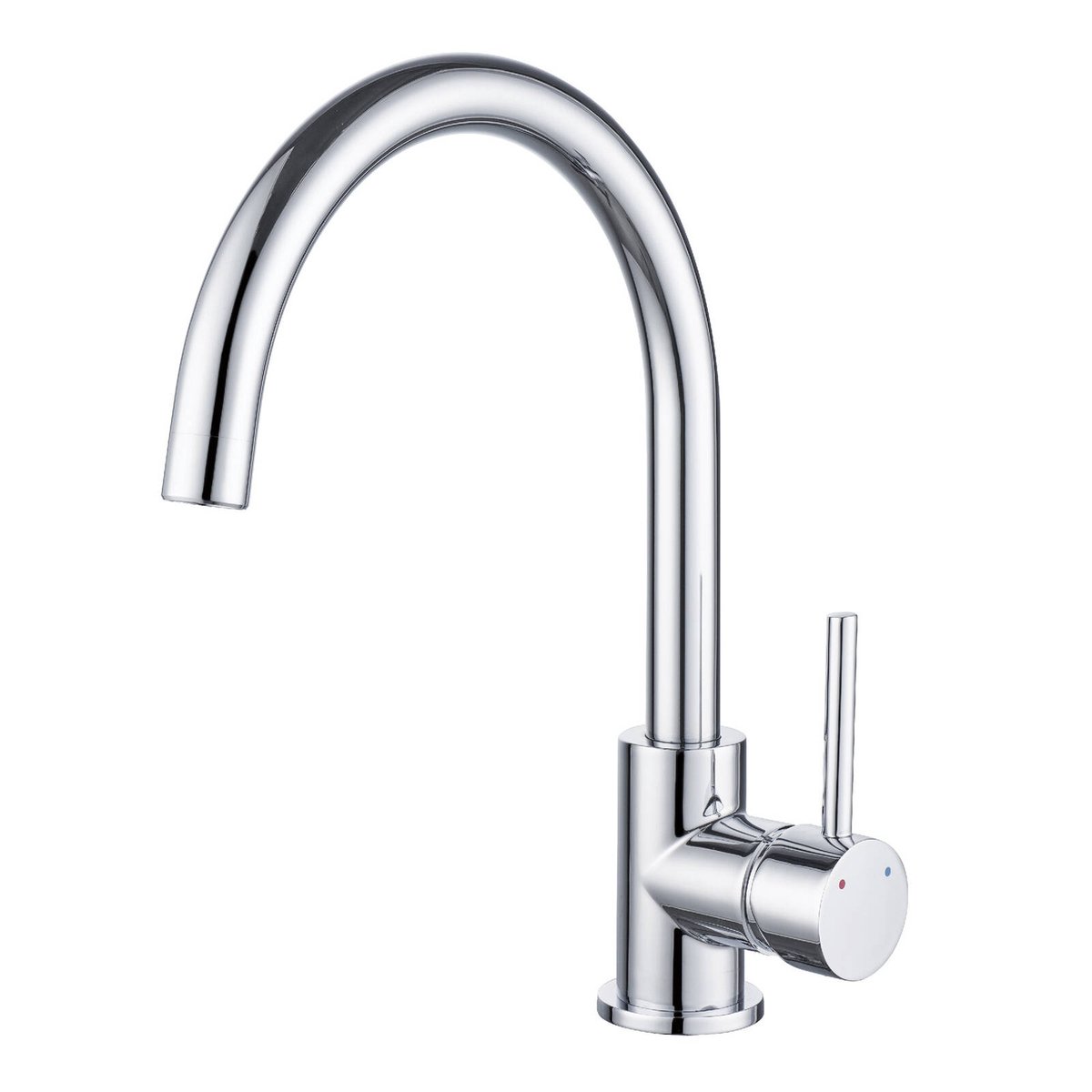 Estilo 35mm Chrome Side Lever Gooseneck Sink Mixer WELS 4 Star 7.5L/min ...