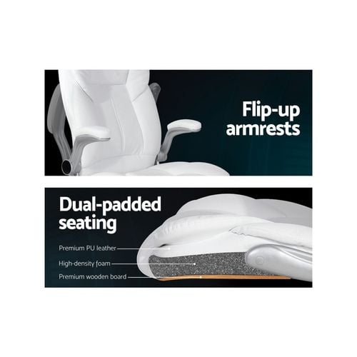 Artiss 8 Point Executive Massage Office/Computer Chair White - Bunnings ...