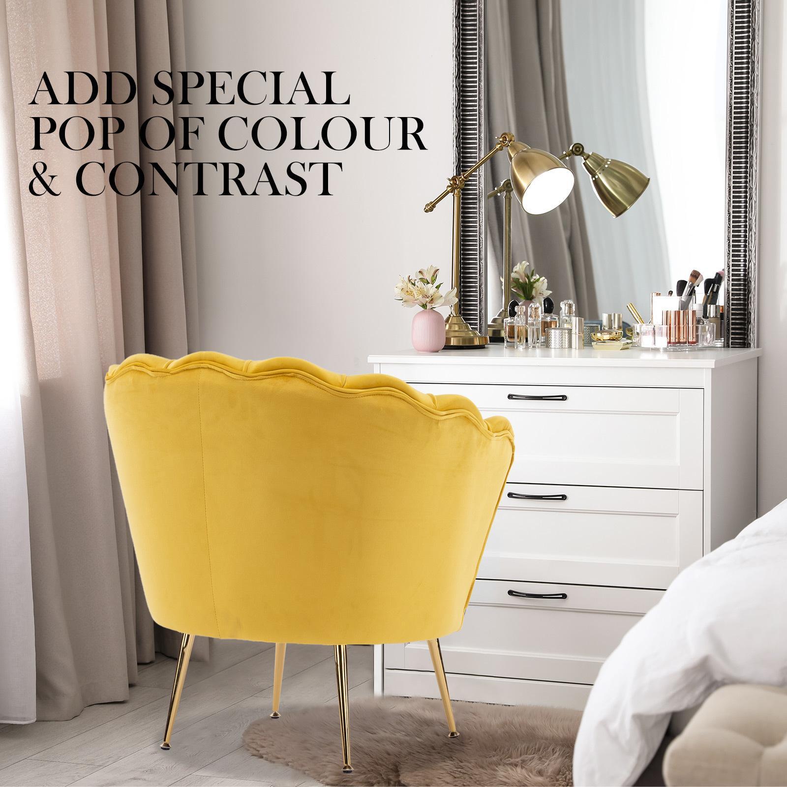Yellow scallop chair store